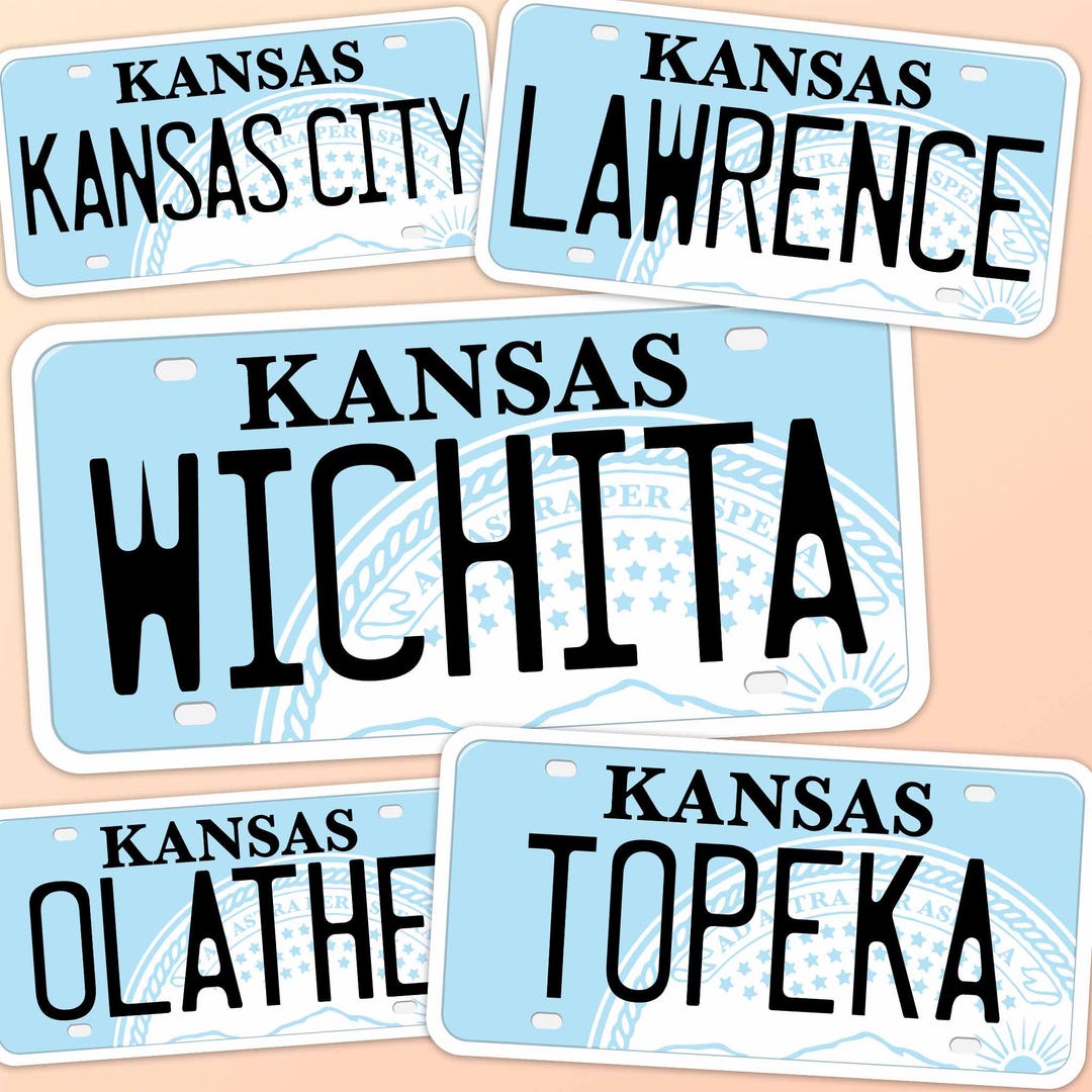 Kansas License Plate Sticker for Hydroflask - Choose Your KS City or Midwest Saying Decal for ...