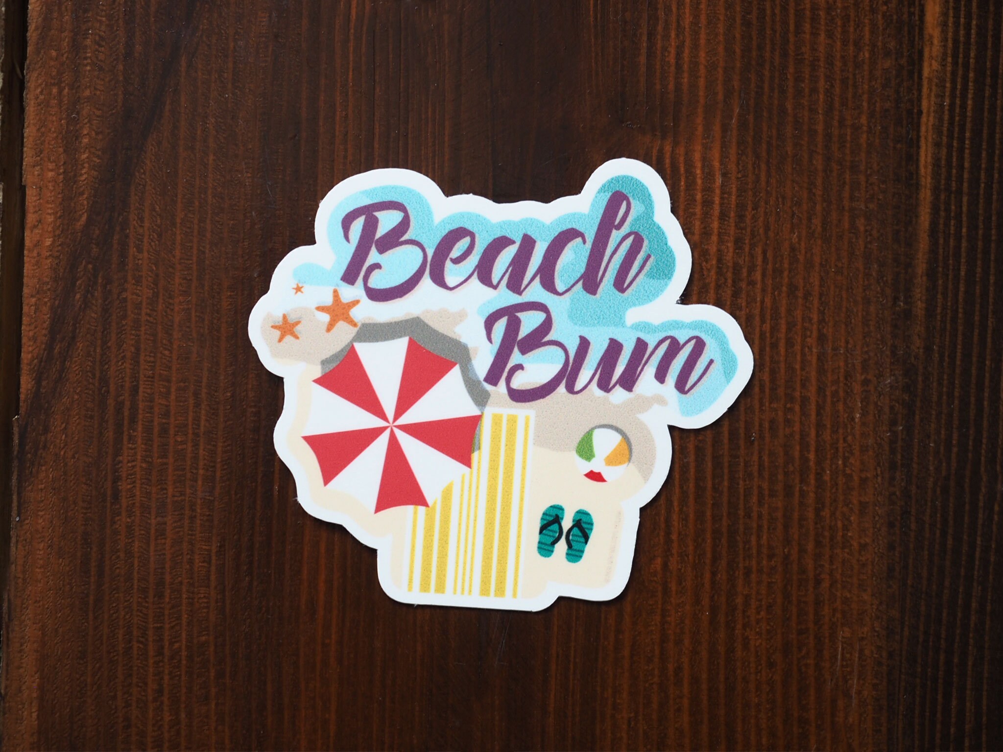 Beach Bum Sticker Ocean Shore Vinyl Decal for Hydroflask | Etsy
