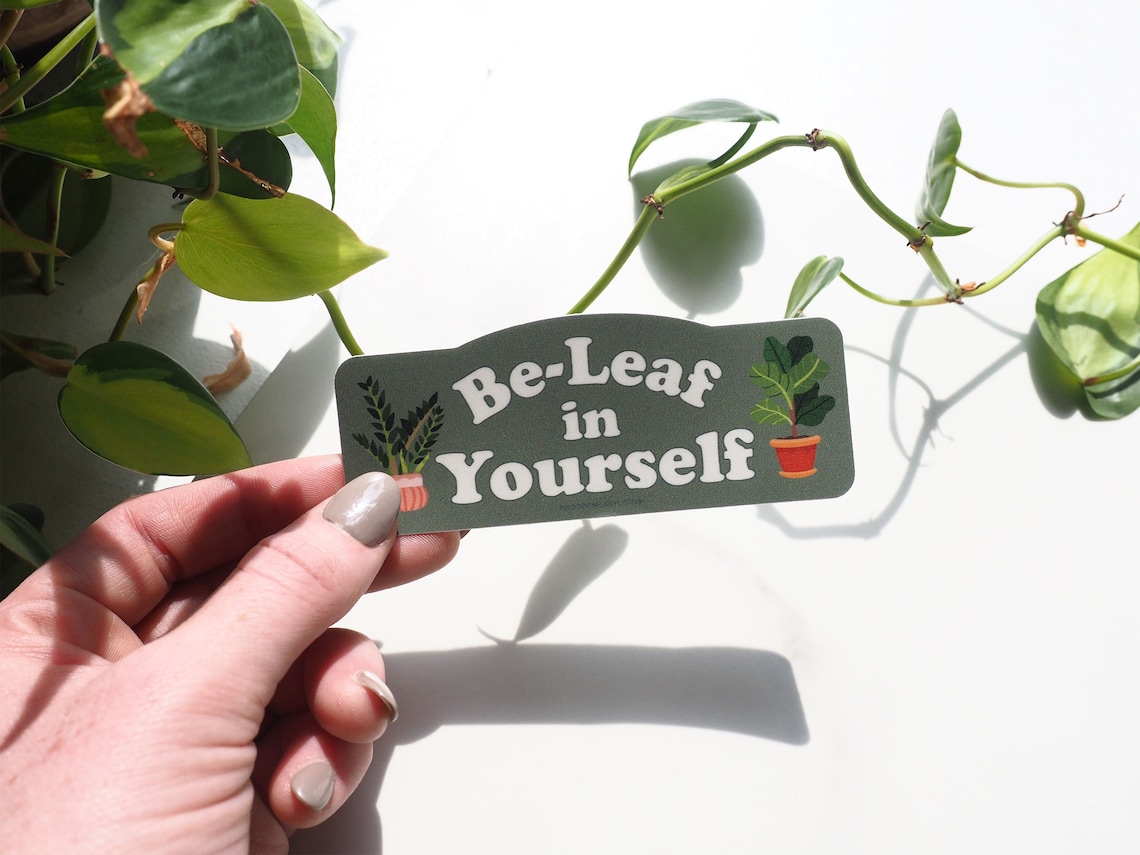 Be-leaf in Yourself Cute Plant Sticker for Hydroflask Water - Etsy
