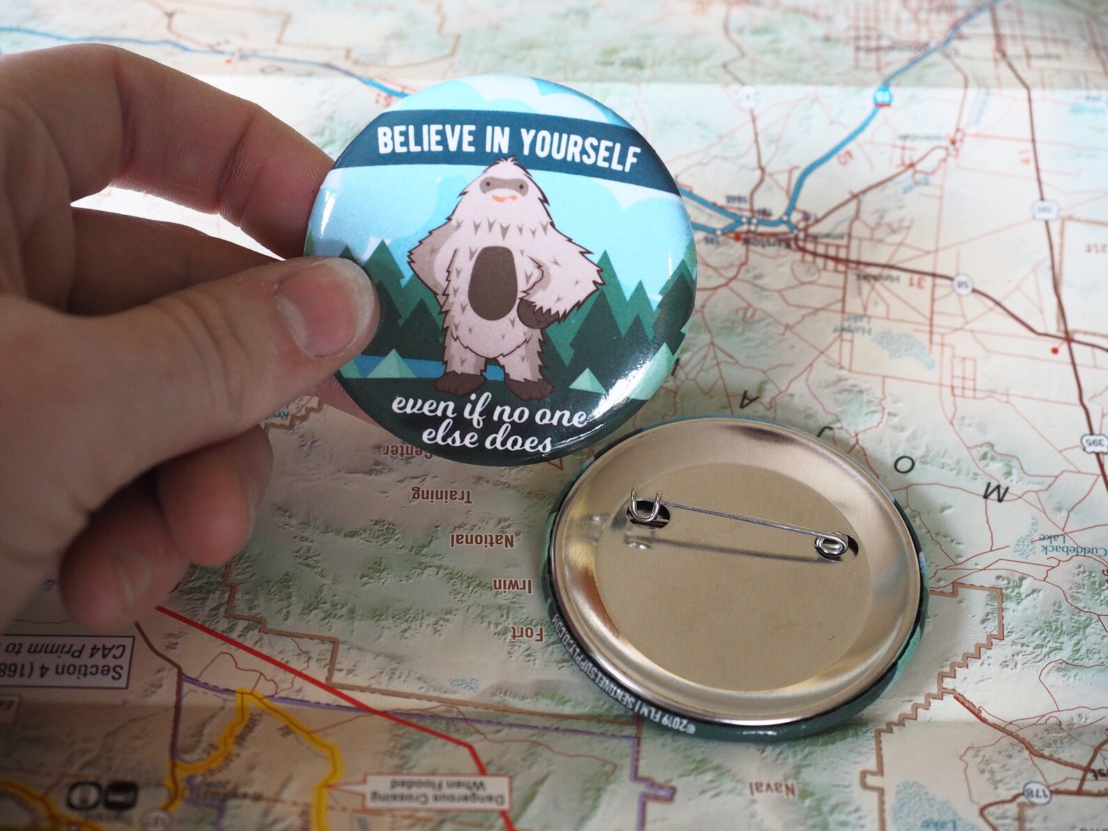 Believe in Yourself Bigfoot Button Pin Round Sasquatch Pin - Etsy UK