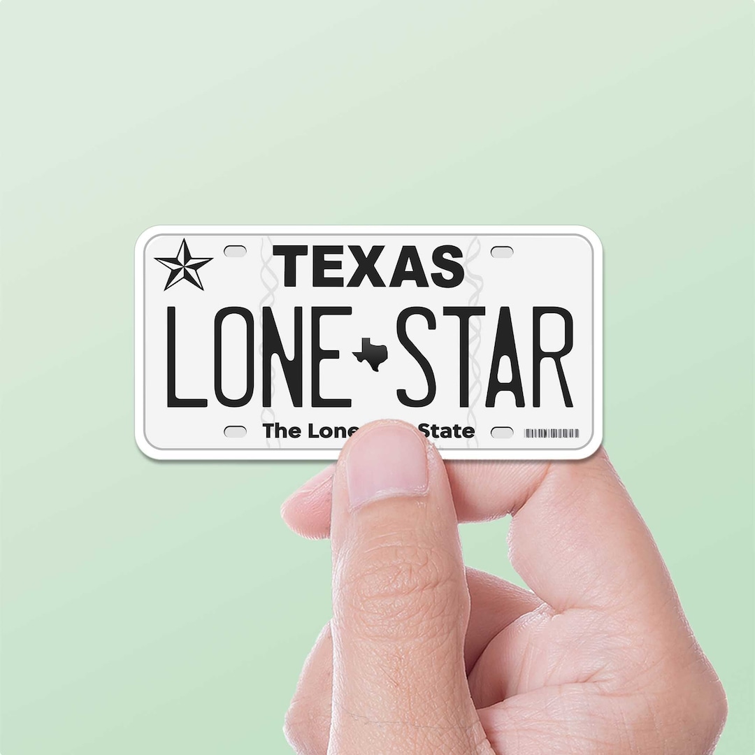 Texas Lone Star State License Plate Bumper Sticker for Car, RV Camper ...