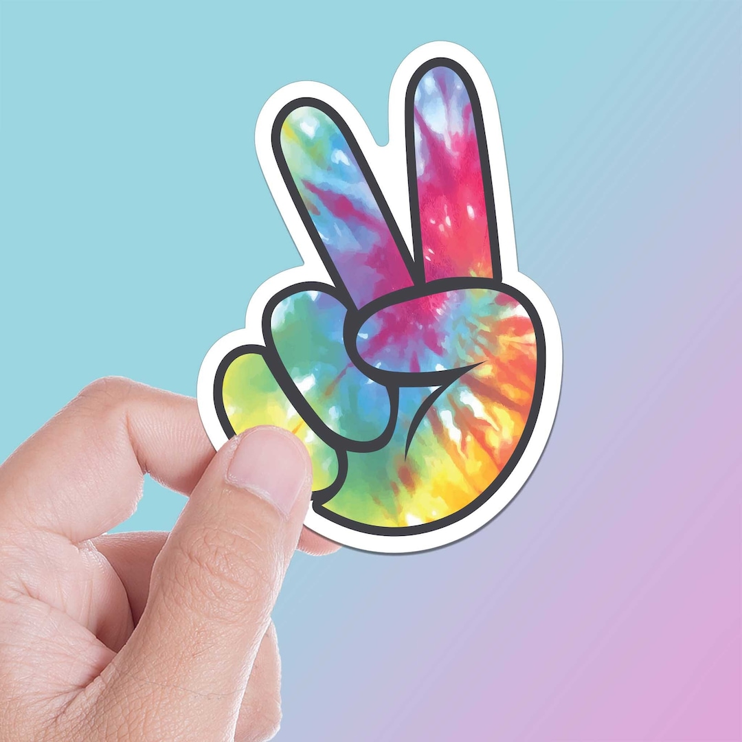 Tie Dye Peace Sign Sticker for Water Bottle or Car Bumper - Spread Love ...