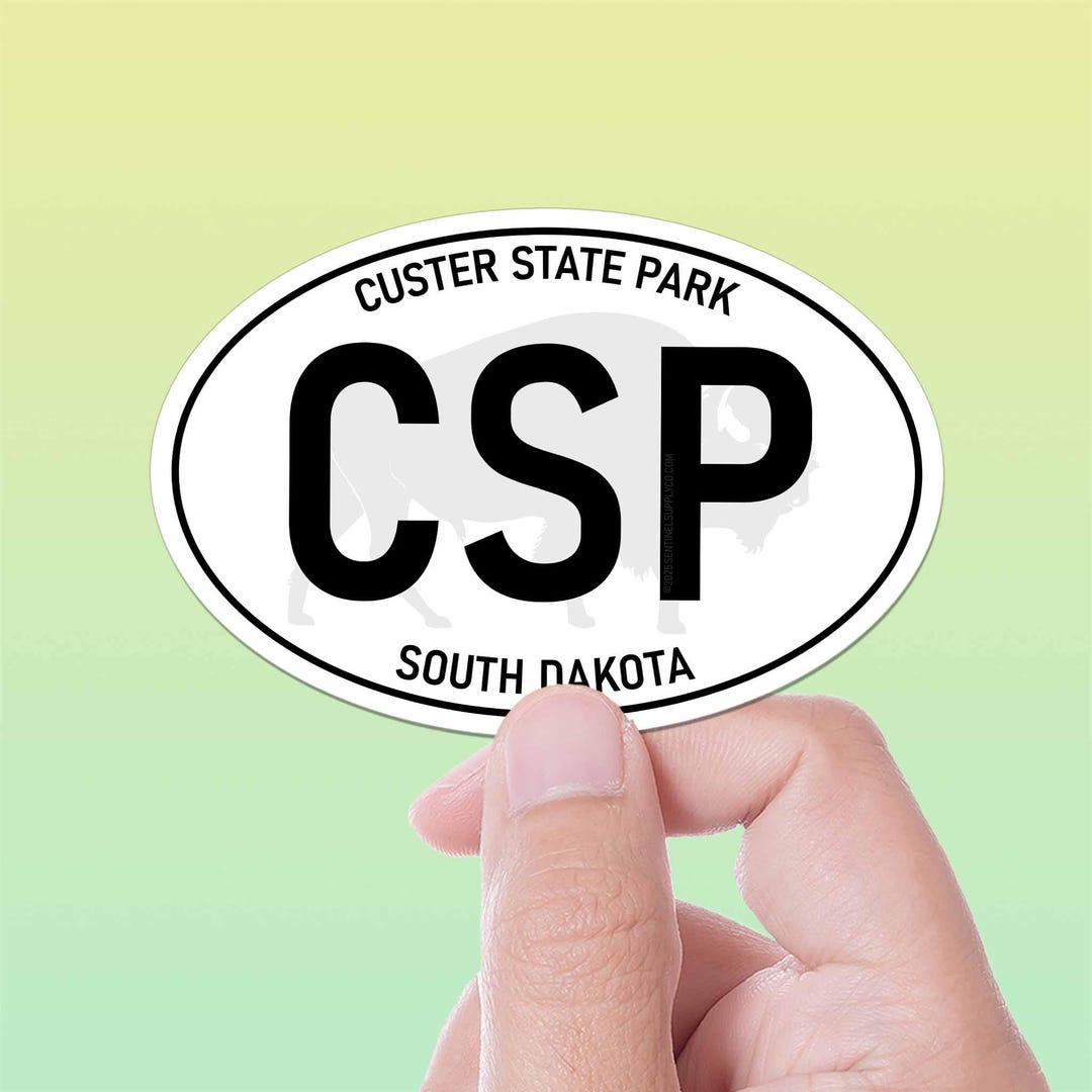 Custer State Park South Dakota White Oval Bumper Sticker - Rapid City ...