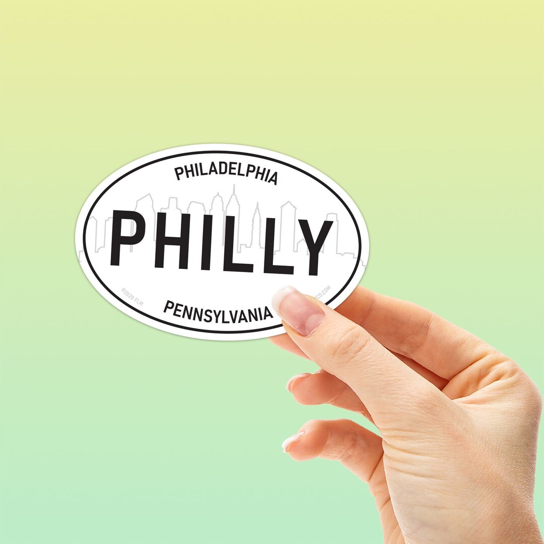 Philadelphia White Oval Stickers, Philly Sticker | Delco East Coast ...