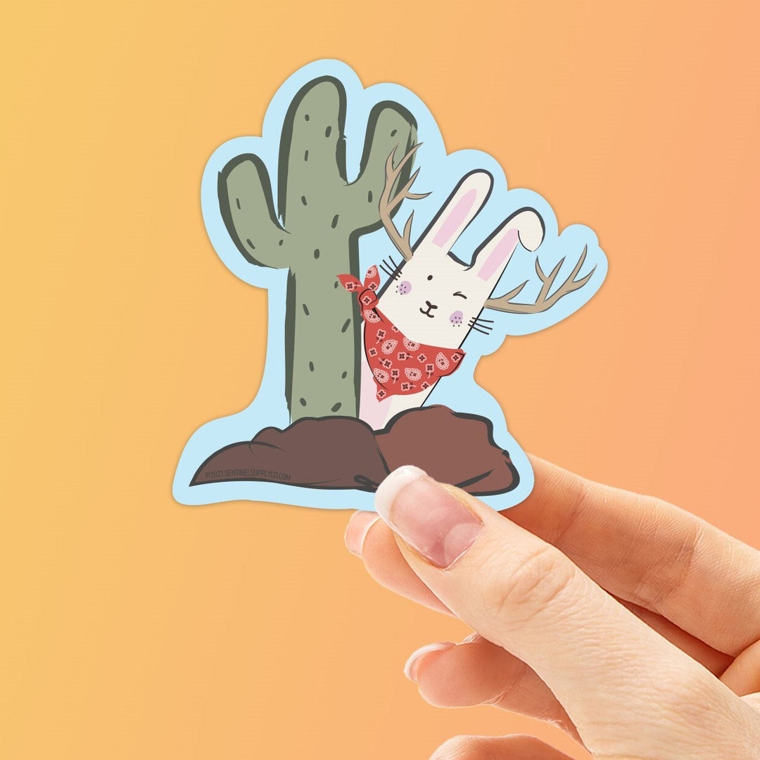Cute Jackalope Sticker for Hydroflask, Funny Cryptid Decals, Cute ...