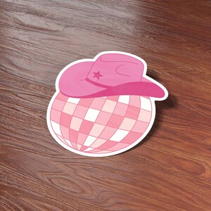 Disco Ball Cowboy Hat Sticker for Hydroflask - Cute Girly Laptop Decals ...