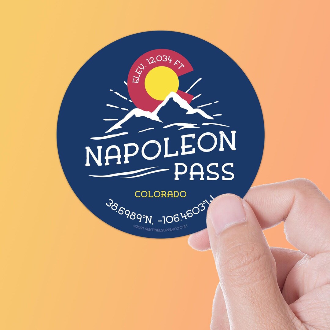 Napoleon Pass Colorado Bumper Sticker, Rocky Mountain Passes Vinyl ...