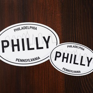 Philadelphia White Oval Stickers, Philly Sticker | Delco East Coast ...