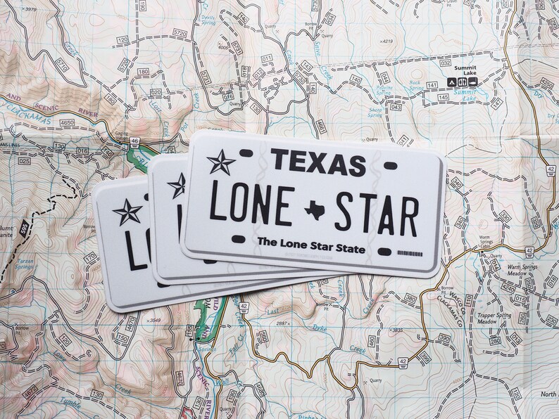 Texas Lone Star State License Plate Bumper Sticker for Car RV - Etsy