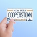 Cooperstown Bumper Sticker for Car, Upstate New York License Plate ...