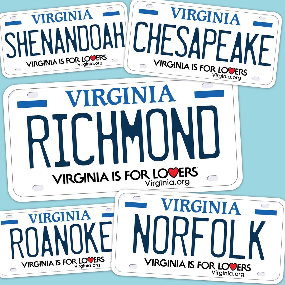 Virginia License Plate Stickers for Hydroflask - Choose From 10+ VA ...