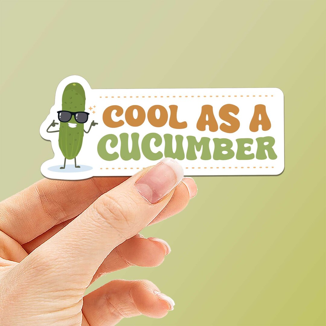 Cool as a Cucumber Sticker for Water Bottle - Funny Internet Meme Decal ...