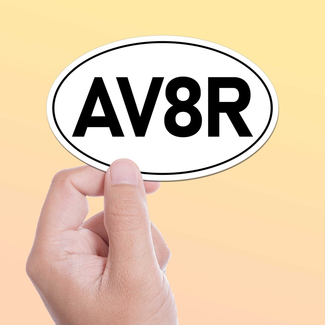AV8R Airplane Pilot Classic White Oval Sticker, Backcountry Aviator ...