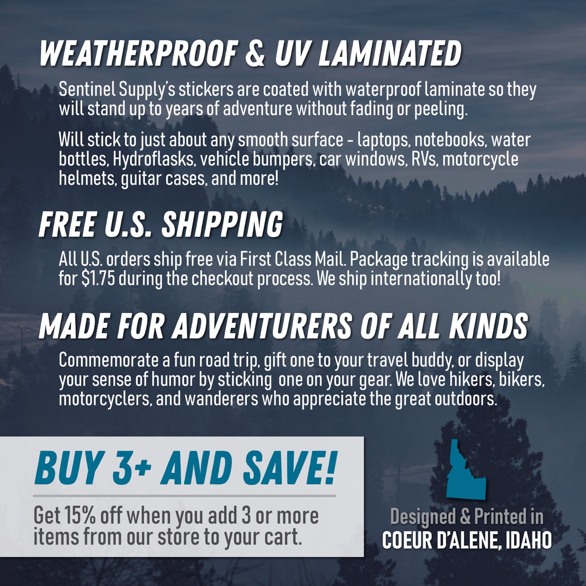 Sawtooth Mountains Idaho Stickers for Hydroflask Laptop RV | Etsy