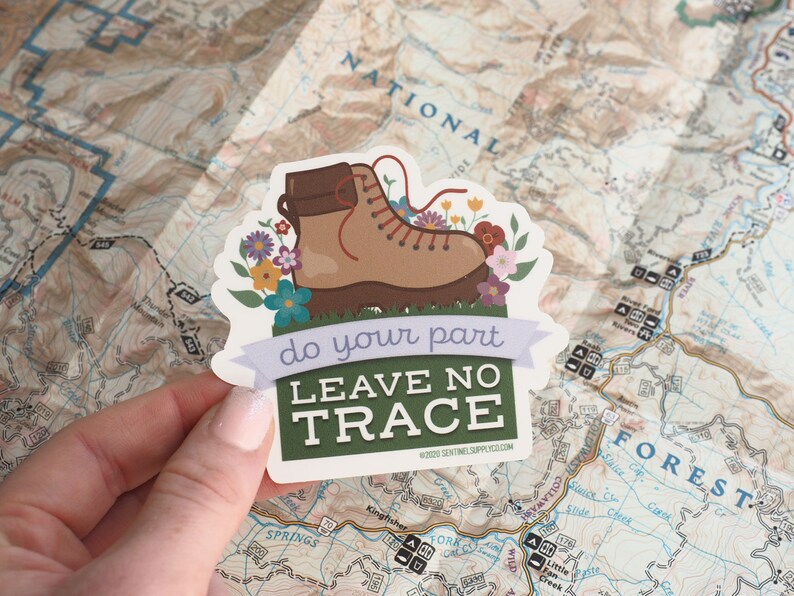 Leave No Trace Hiking & Outdoors Sticker Cute Environment - Etsy