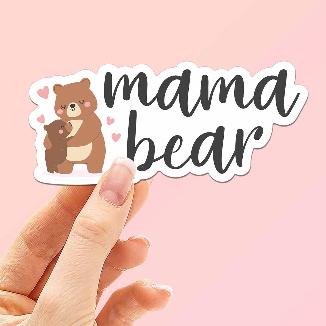 Mama Bear Sticker - Cute Waterproof Decal for Moms, Family Gifts for ...