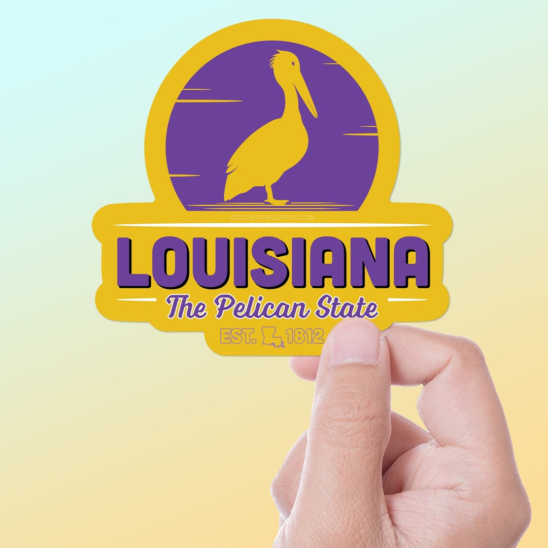Louisiana Pelican Bumper Sticker for Car, Cute Southern Stickers for ...