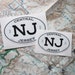 Central Jersey NJ Stickers New Jersey White Oval Sticker, Jersey Shore ...