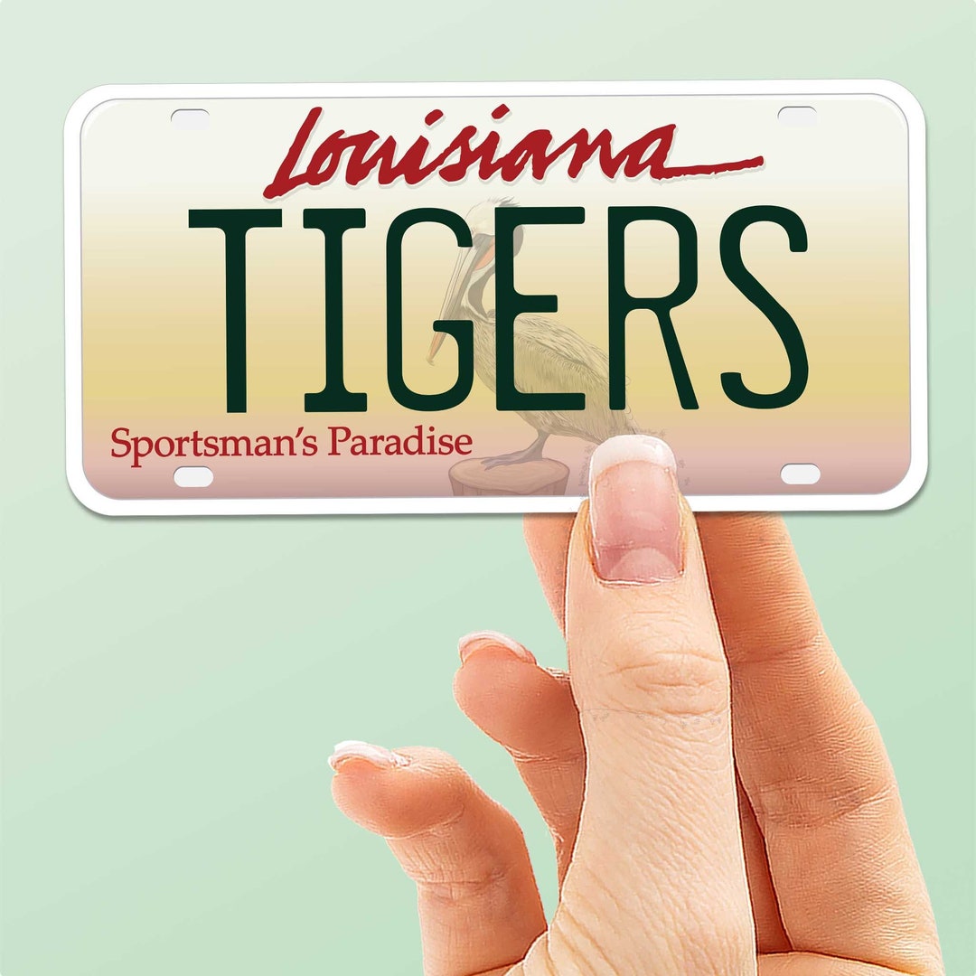 Tigers Louisiana License Plate Sticker, LSU Fightin Tigers Bumper ...