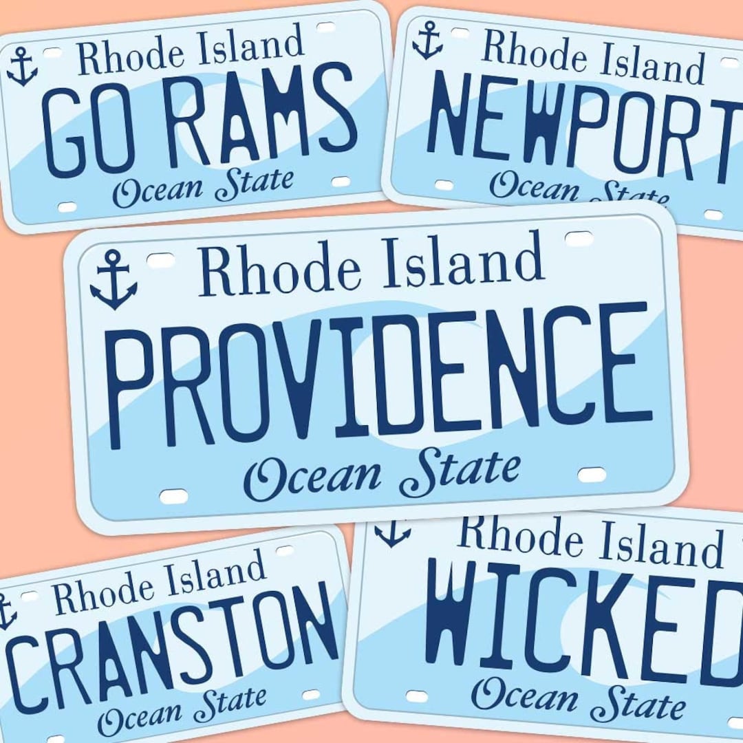 Rhode Island License Plate Stickers, Choose Your RI City - New England ...