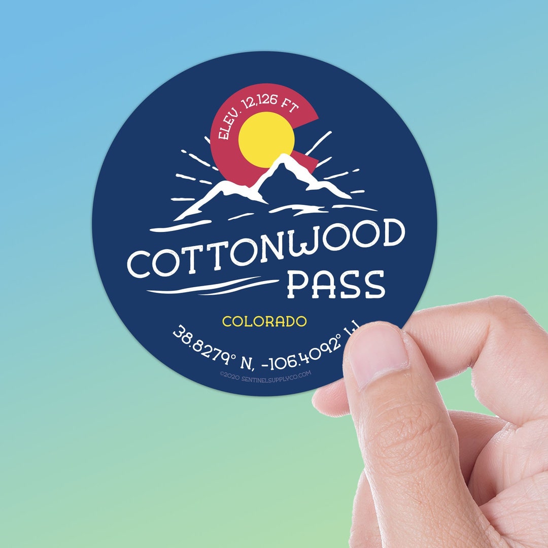 Cottonwood Pass Colorado Bumper Stickers, Rocky Mountain Passes Vinyl ...