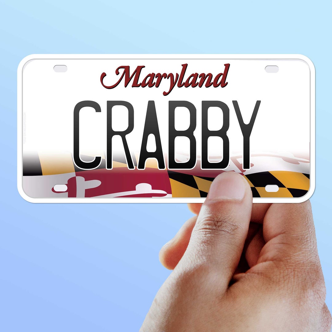 Maryland Crab License Plate Sticker, Chesapeake Bay MD State Flag ...