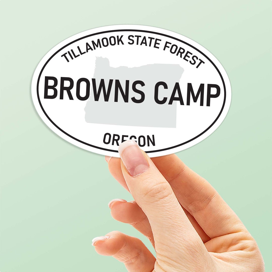 Browns Camp OR White Oval Bumper Sticker, Oregon Stickers for ...
