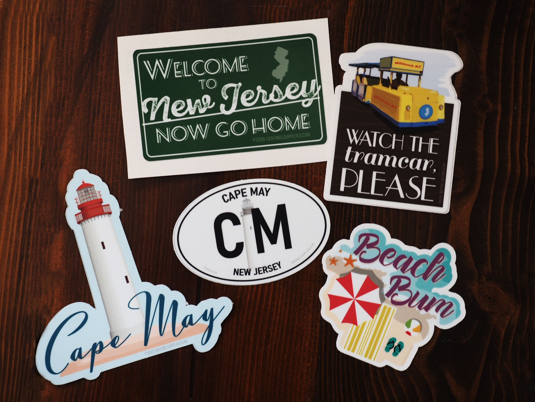 Jersey Shore Sticker SET of 5 Wildwood NJ Boardwalk Sticker | Etsy