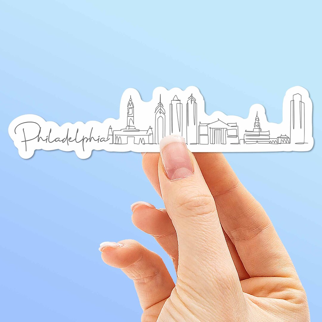 Philadelphia Skyline Sticker for Hydroflask Water Bottle, Cute Philly ...