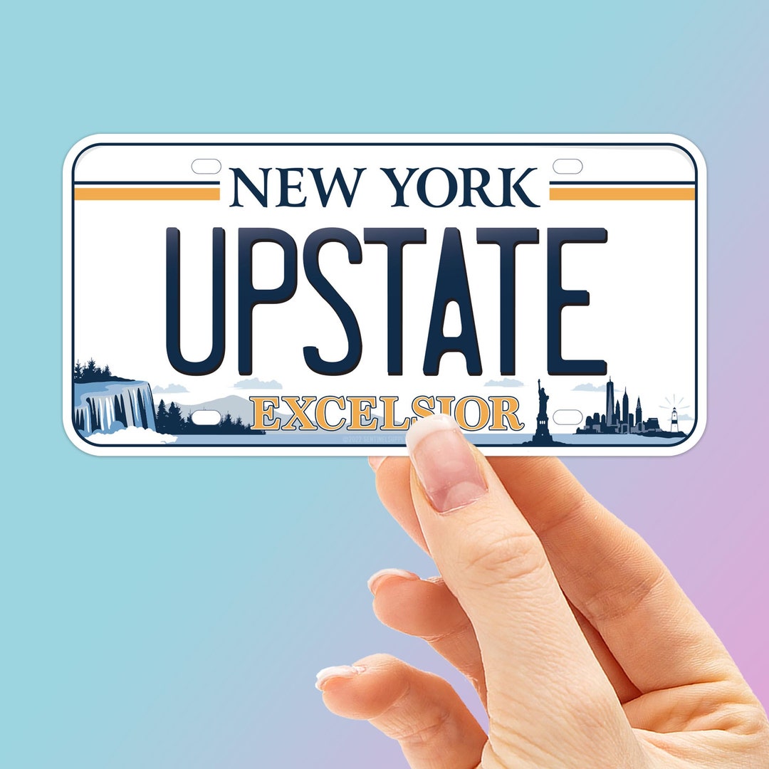 Upstate NY Bumper Sticker Car, Cute New York Souvenir License Plate ...