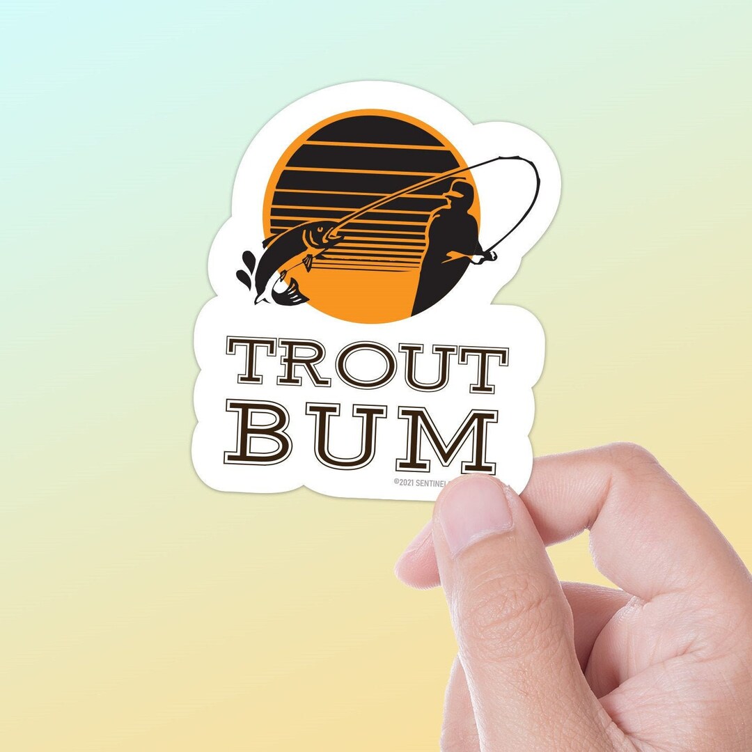 Trout Bum Fly Fishing Sticker, Vinyl Trout Fishing Sticker for ...