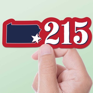 215 Philadelphia Area Code Sticker for Hydroflask Water Bottle, Cute ...