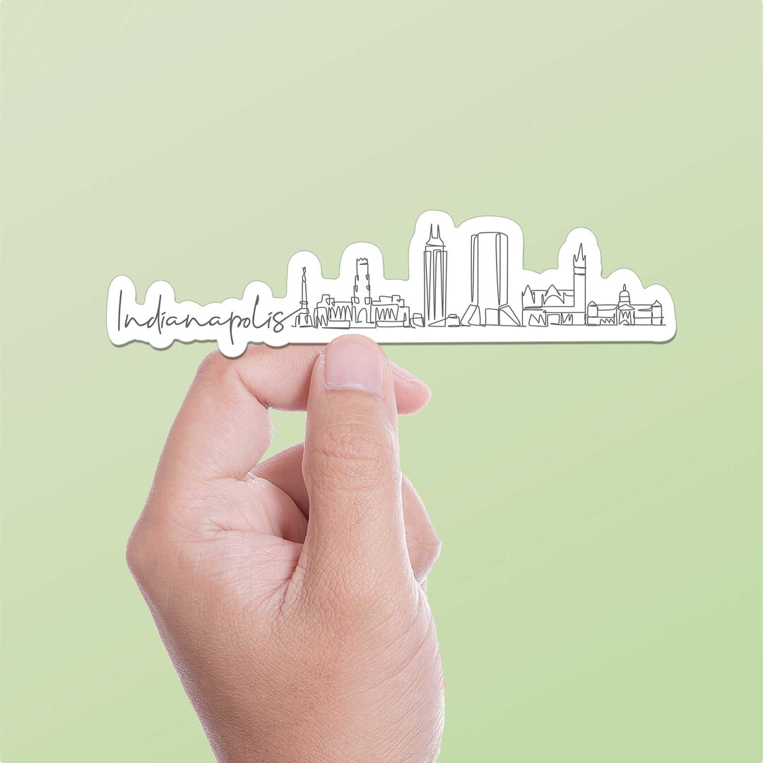Indianapolis City Skyline Sticker - Cute Indiana Bumper Stickers for ...