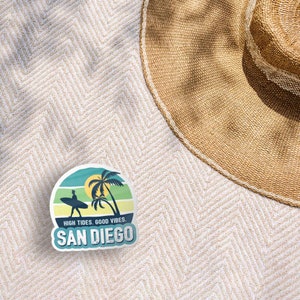 Surf San Diego Sticker for Hydroflask, High Tides Good Vibes Waterproof ...