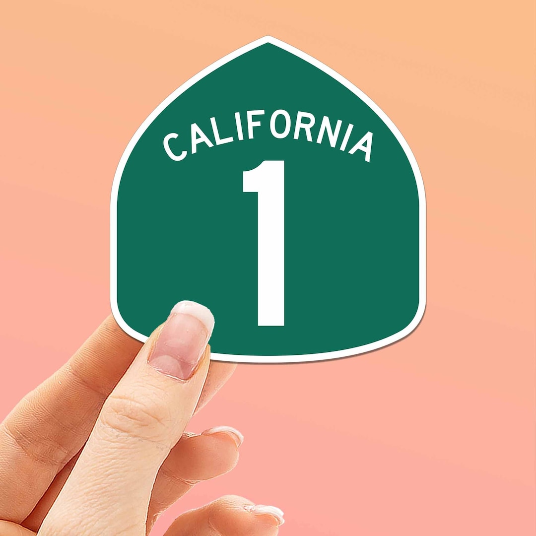California Highway 1 Road Sign Sticker, PCH All American Road Decal ...