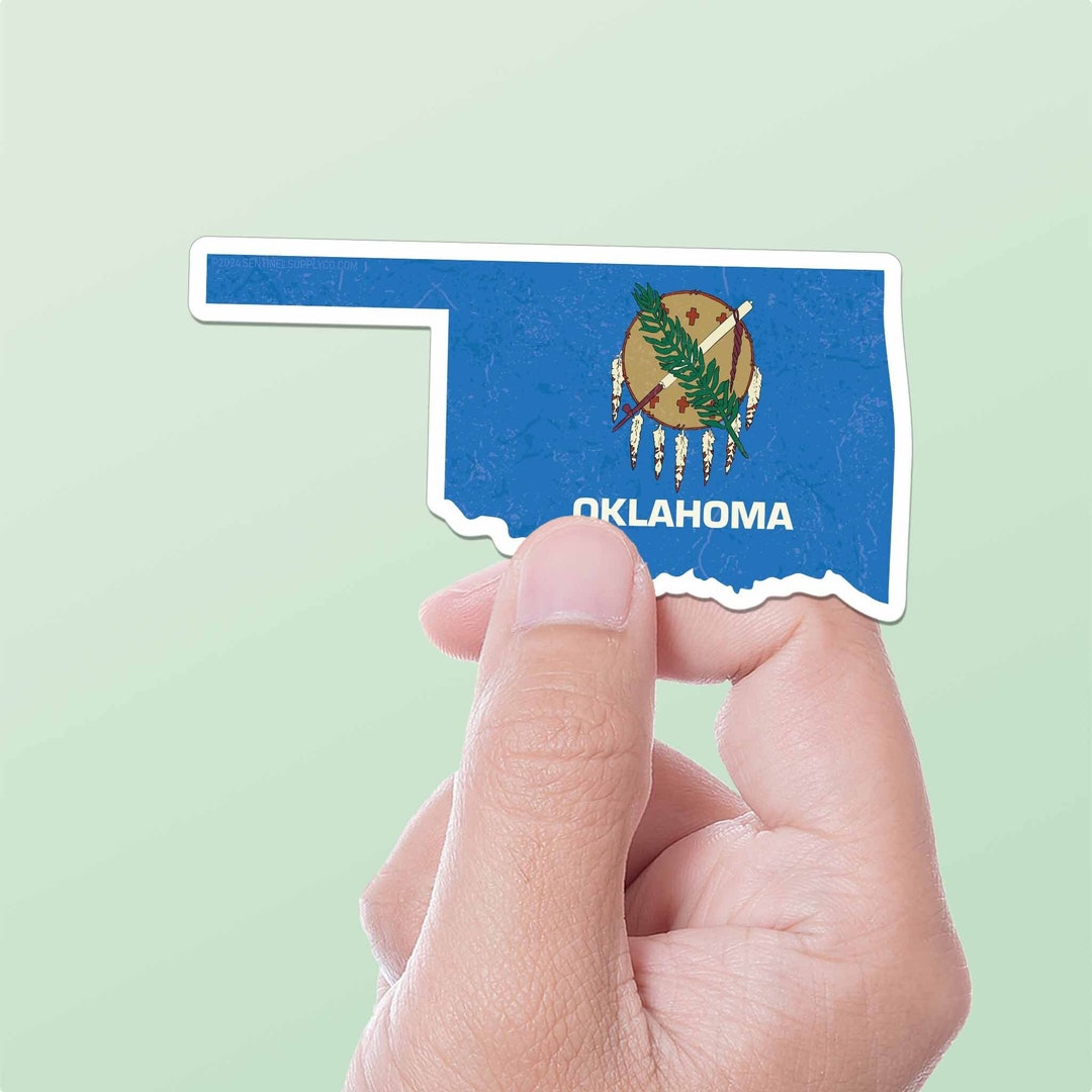 Oklahoma State Flag Sticker - Explore the Sooner State Decal, Cool OK ...