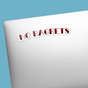 No Ragrets Funny Tattoo Sticker for Hydroflask Water Bottle ...
