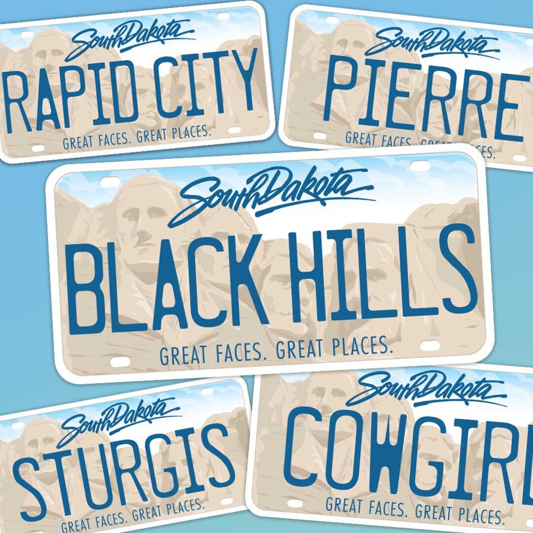South Dakota License Plate Stickers, Choose Your SD City - Black Hills ...