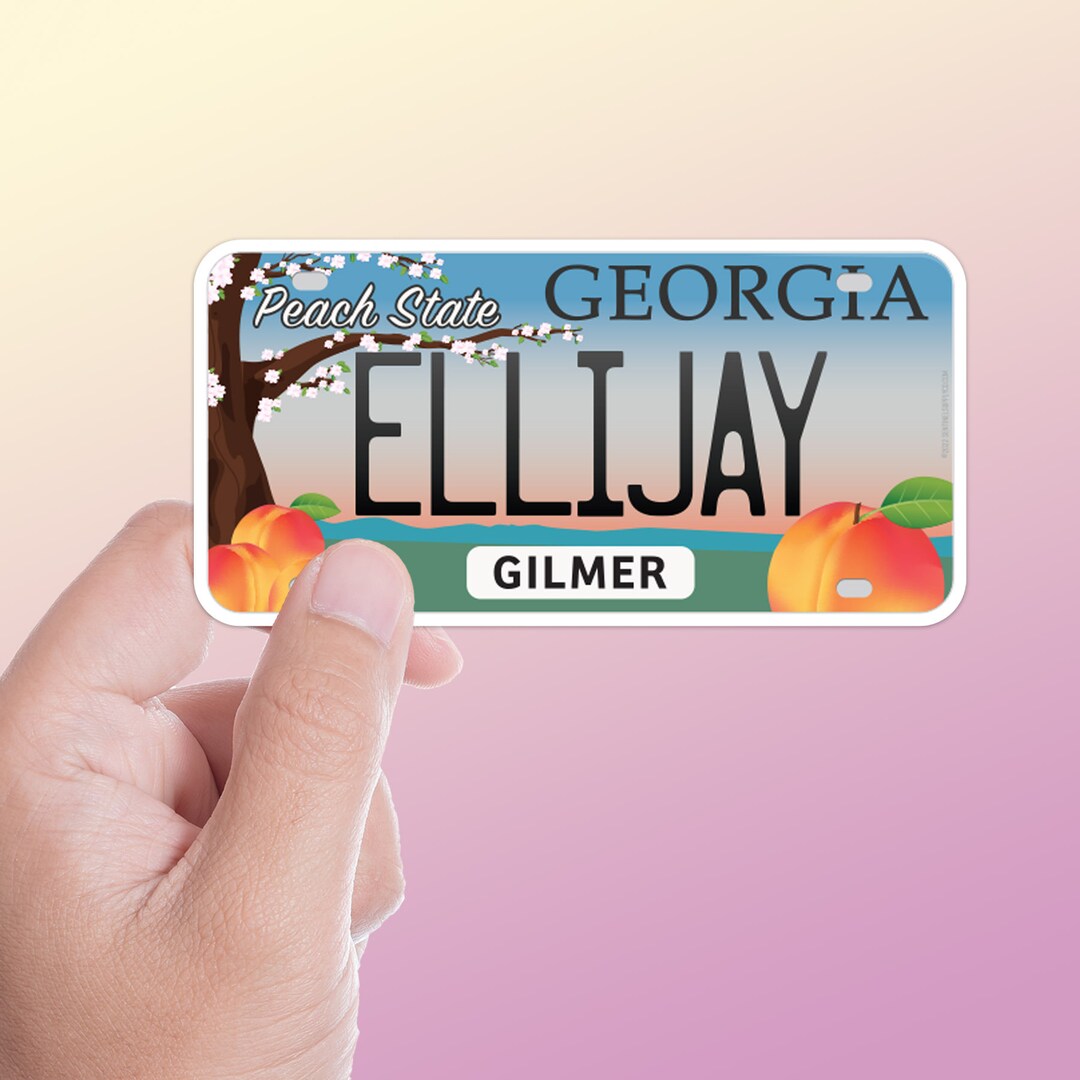 Ellijay Georgia Bumper Stickers for Car, Georgia Peach License Plate ...