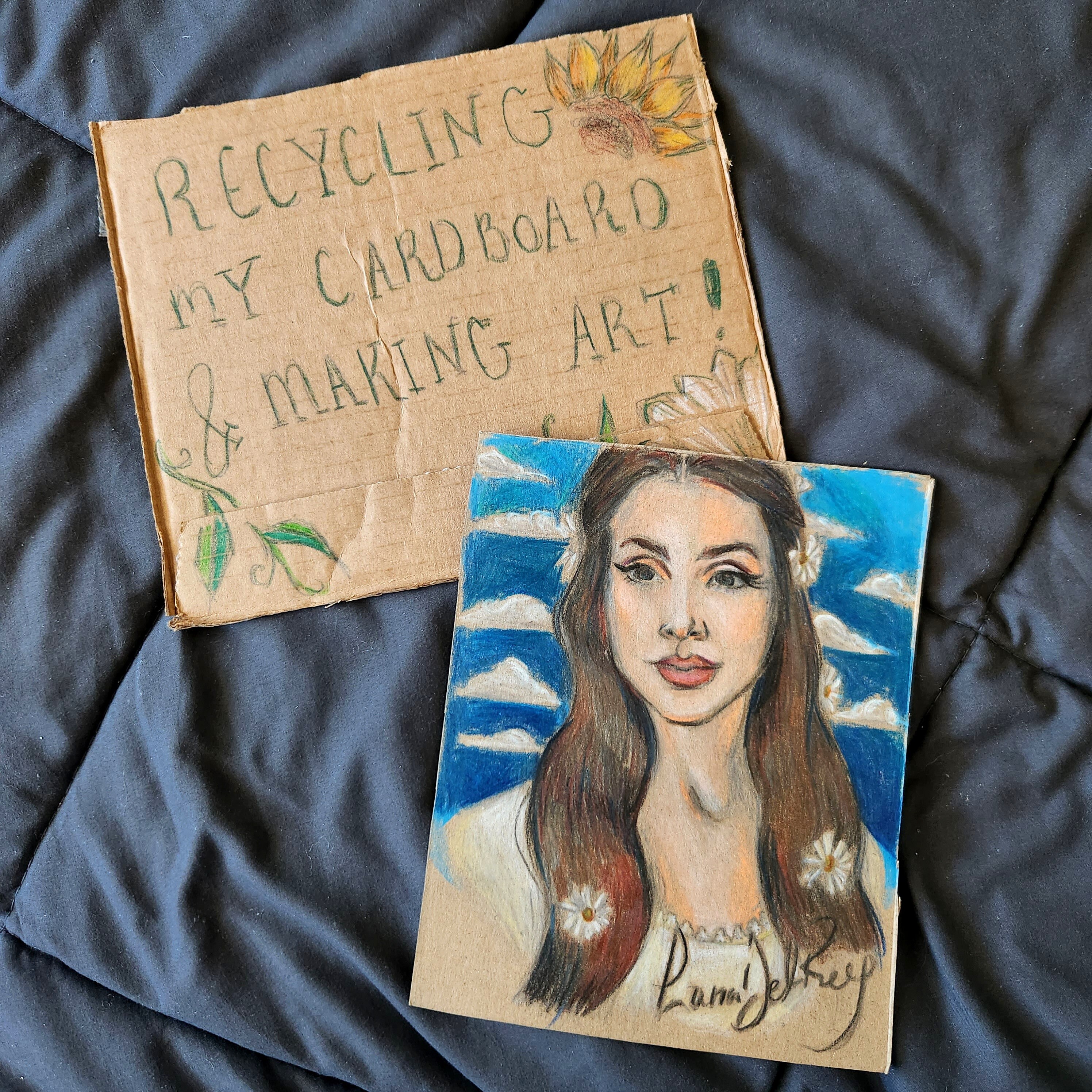 Lana Del Rey Recycled Cardboard Art - Etsy