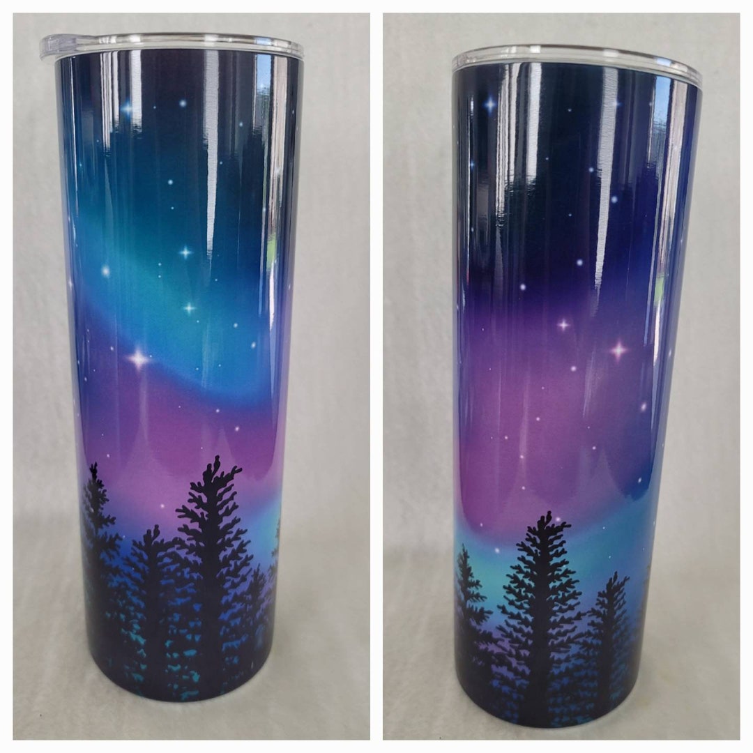 Northern Lights Themed 20oz Stainless Steel Tumbler/travel Mug With ...