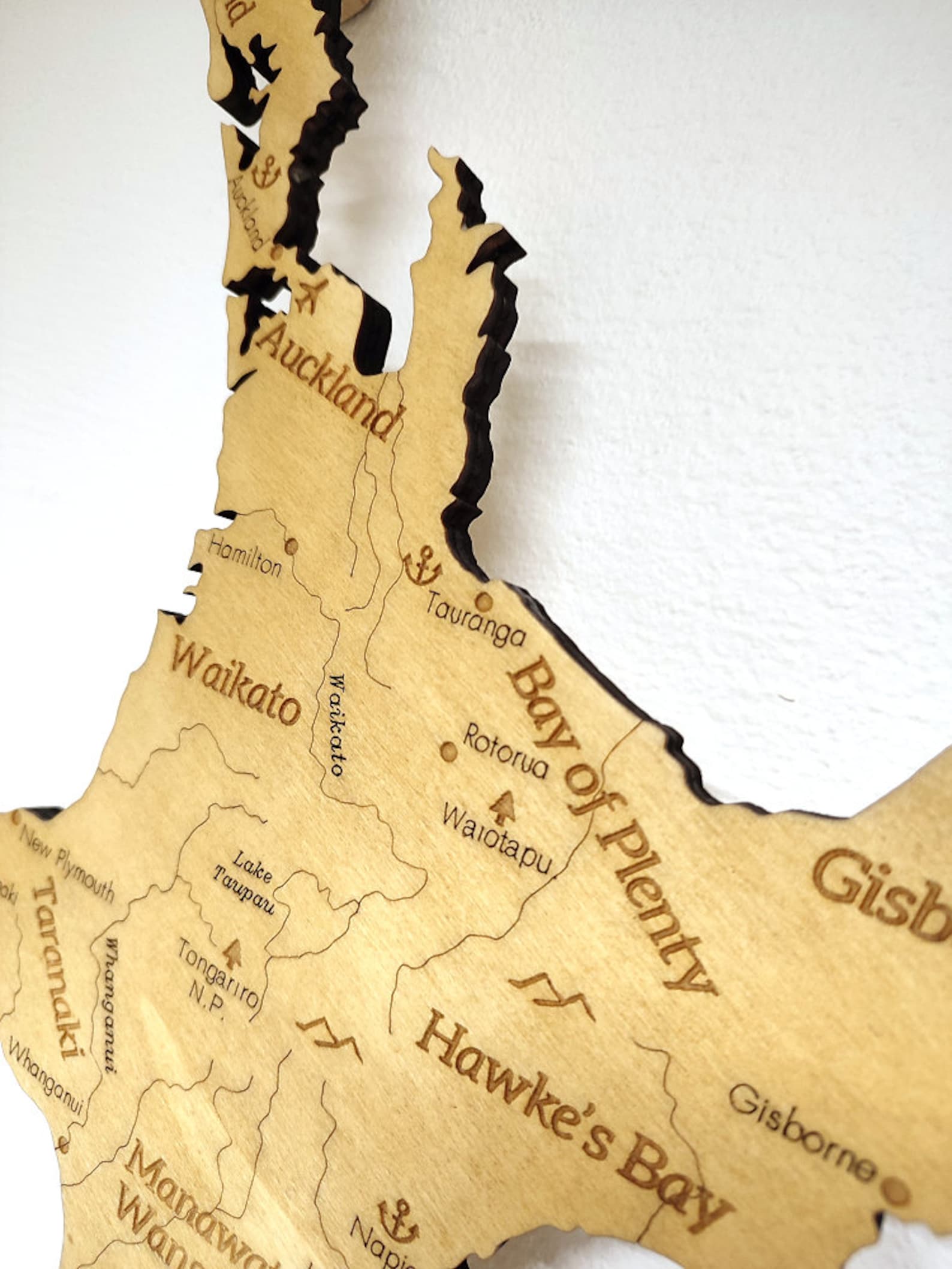 New-zealand Wooden Design Map - Etsy