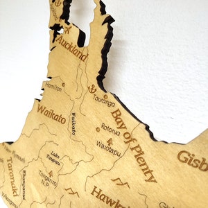 New-zealand Wooden Design Map - Etsy