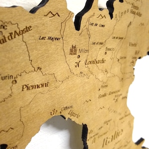 Italy Wooden Design Map - Etsy