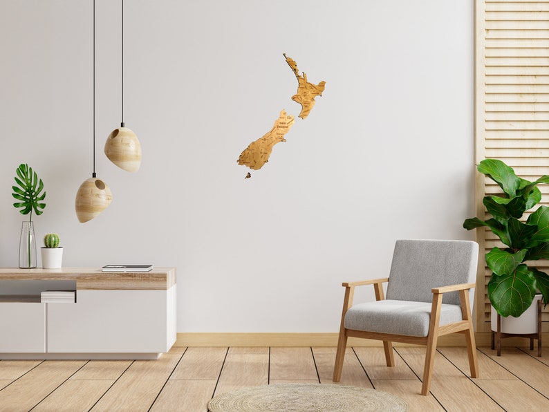 New-zealand Wooden Design Map - Etsy