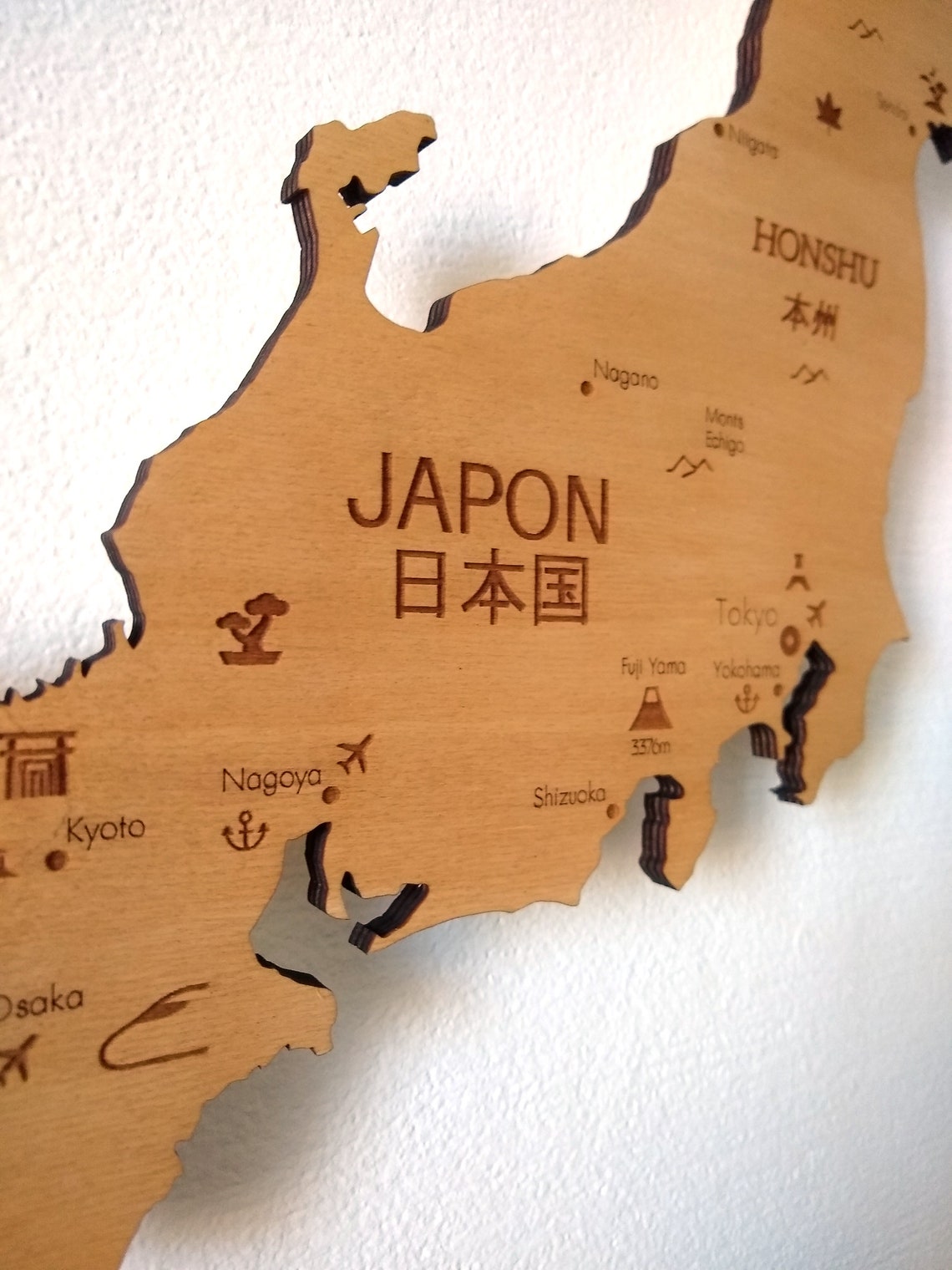 Japan Design Wall Map - Etsy