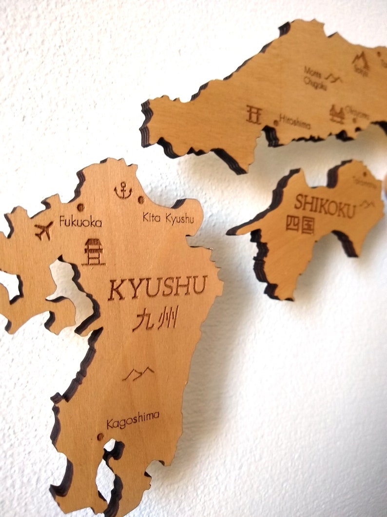 Japan Design Wall Map - Etsy