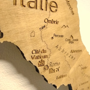 Italy Wooden Design Map - Etsy