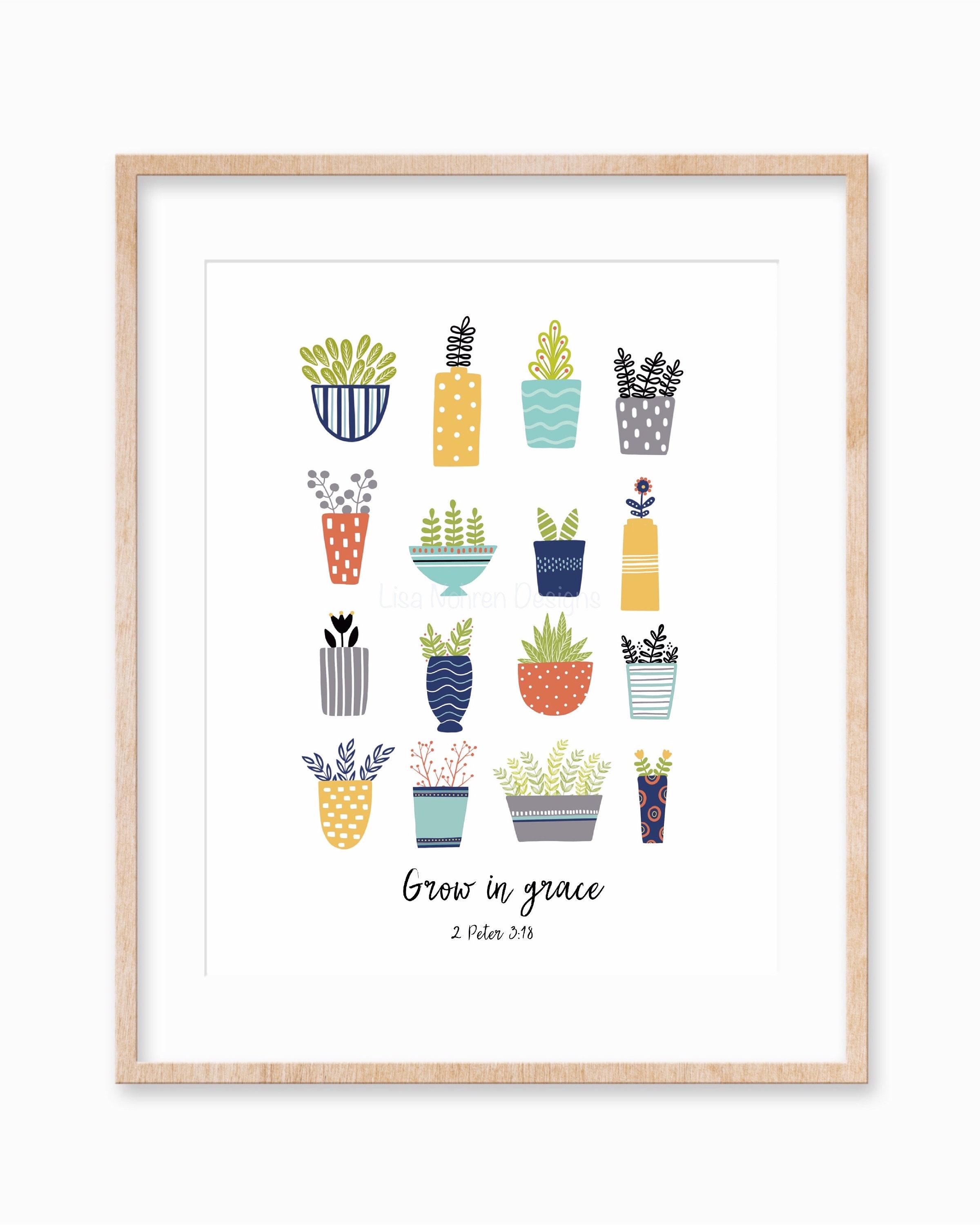 Christian Wall Art Printable Peter 3:18 Grow in Grace Bible Verse Art ...