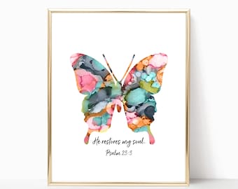 Butterfly Bible Verse Art - Etsy